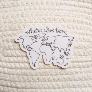 Where I’ve Been World Map Sticker | Worldwide Travel Countries ...