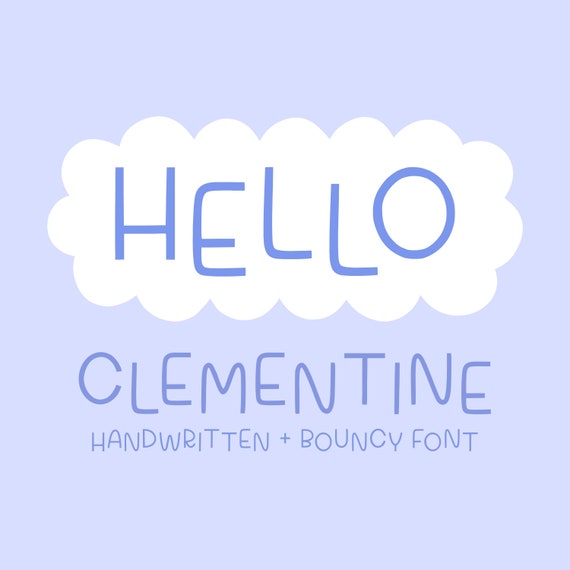Clementine Font Bouncy Handwritten Type Face Modern Sans | Etsy