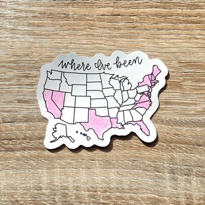 MAGNET Where I've Been Map Sticker | United States USA Decal | Travel ...