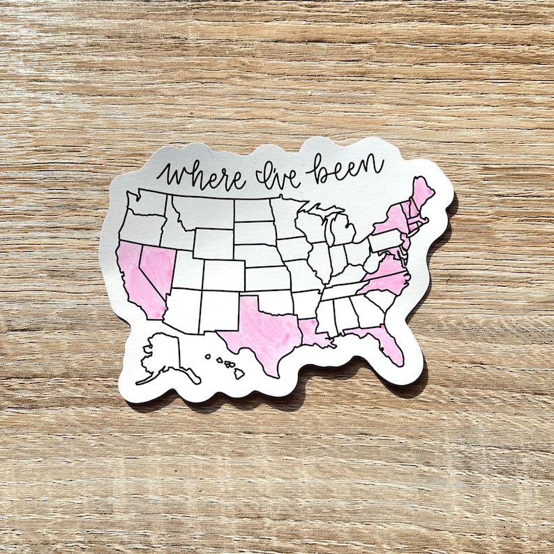 MAGNET Where I've Been Map Sticker | United States USA Decal | Travel ...