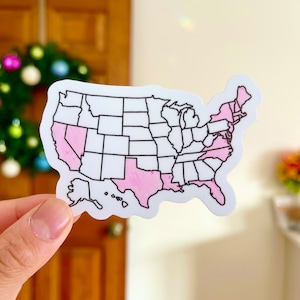 Where I've Been Map Vinyl Sticker Without Text | United States USA ...