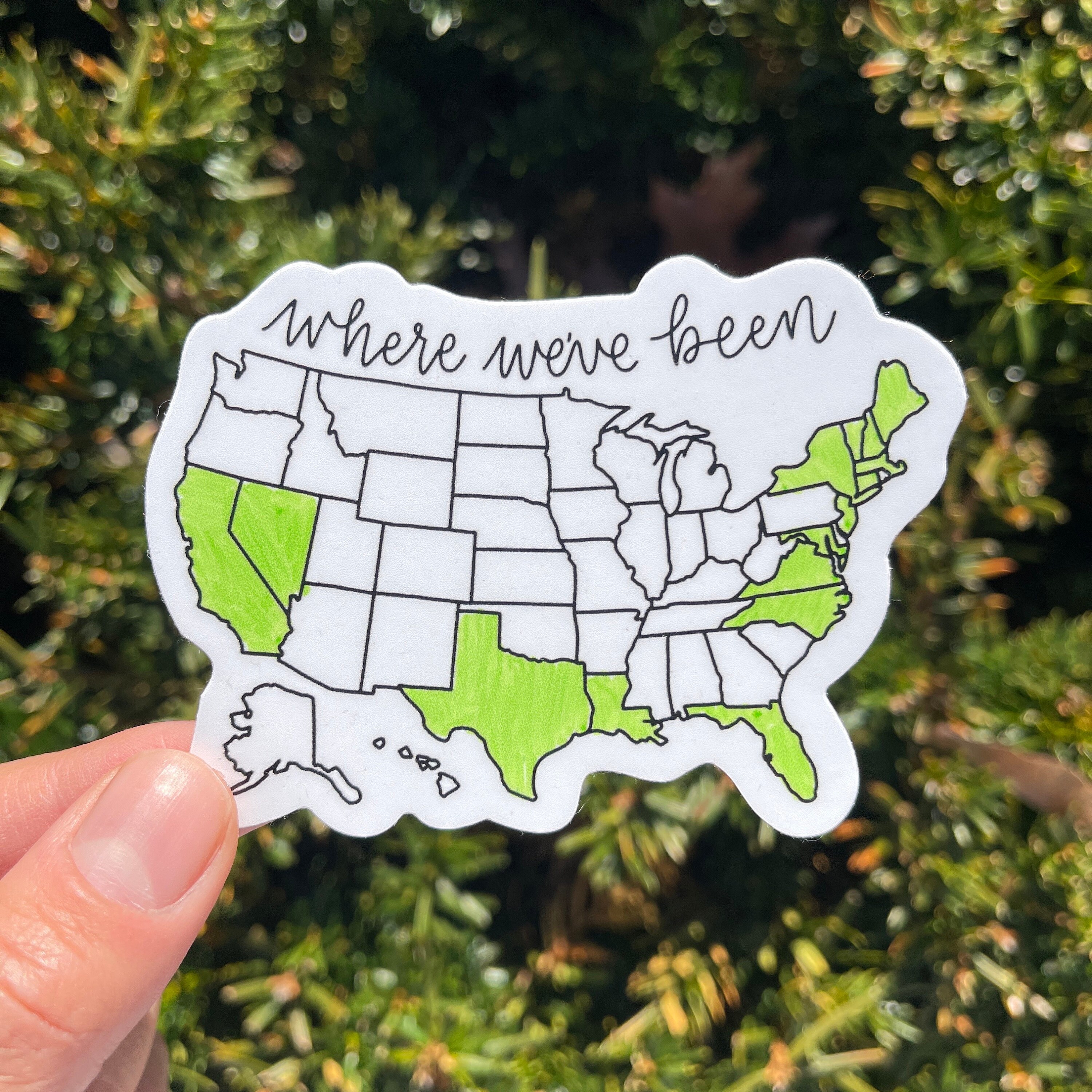 Where We’ve Been Map Vinyl Sticker | United States USA Waterproof Decal ...