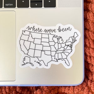 Where We’ve Been Map Vinyl Sticker | United States USA Waterproof Decal ...
