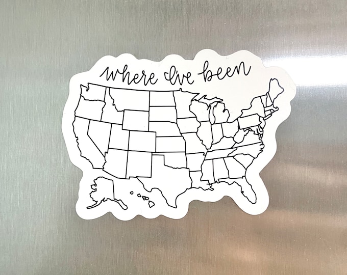 MAGNET Where I've Been Map Sticker United States USA Decal Travel ...