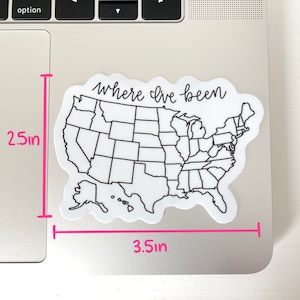 Where I've Been Map Vinyl Sticker | United States USA Waterproof Decal ...