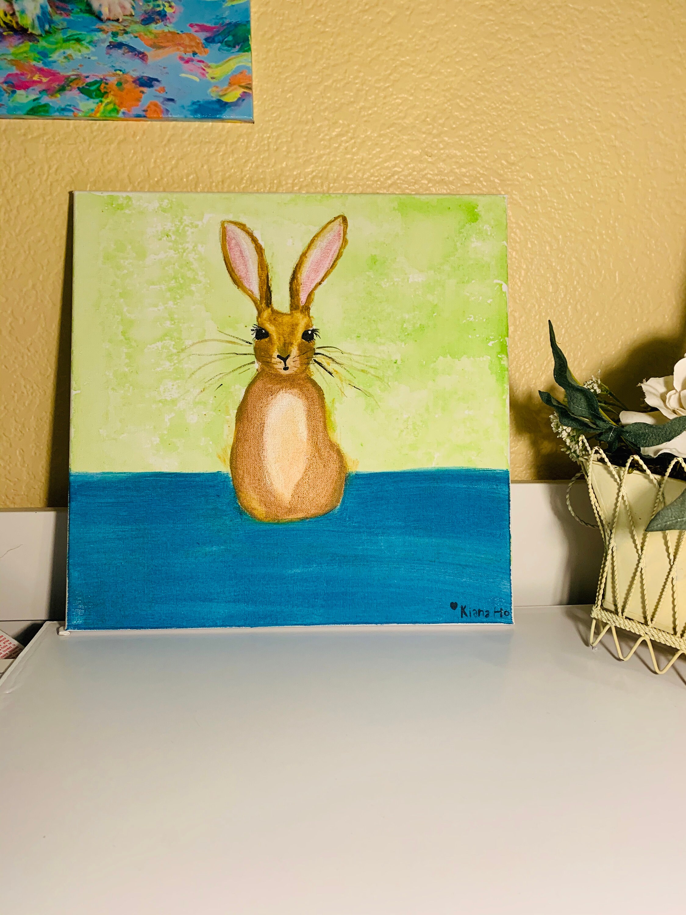 Rabbit Sign Hand Painted Picture - Etsy