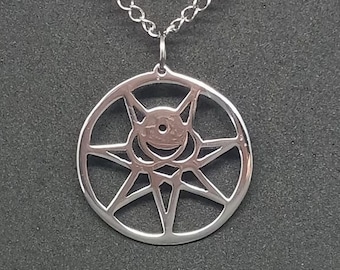 Thelema Unicursal Hexagram Recycled Aluminum Pendant Necklace - Etsy