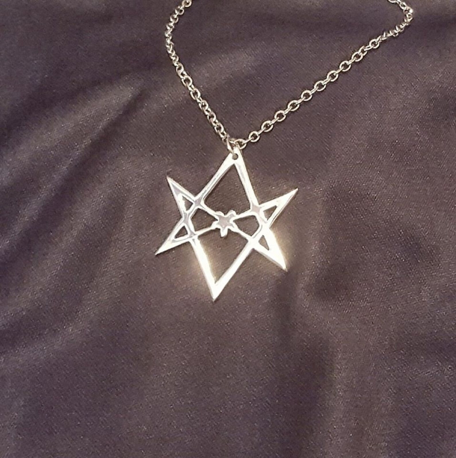 Thelema Unicursal Hexagram Recycled Aluminum Pendant Necklace - Etsy