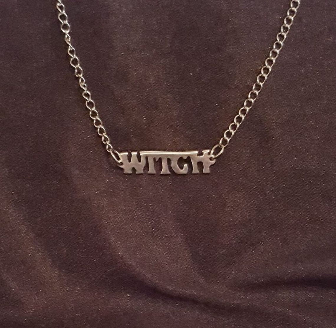 Witch Word Recycled Aluminum Necklace - Etsy
