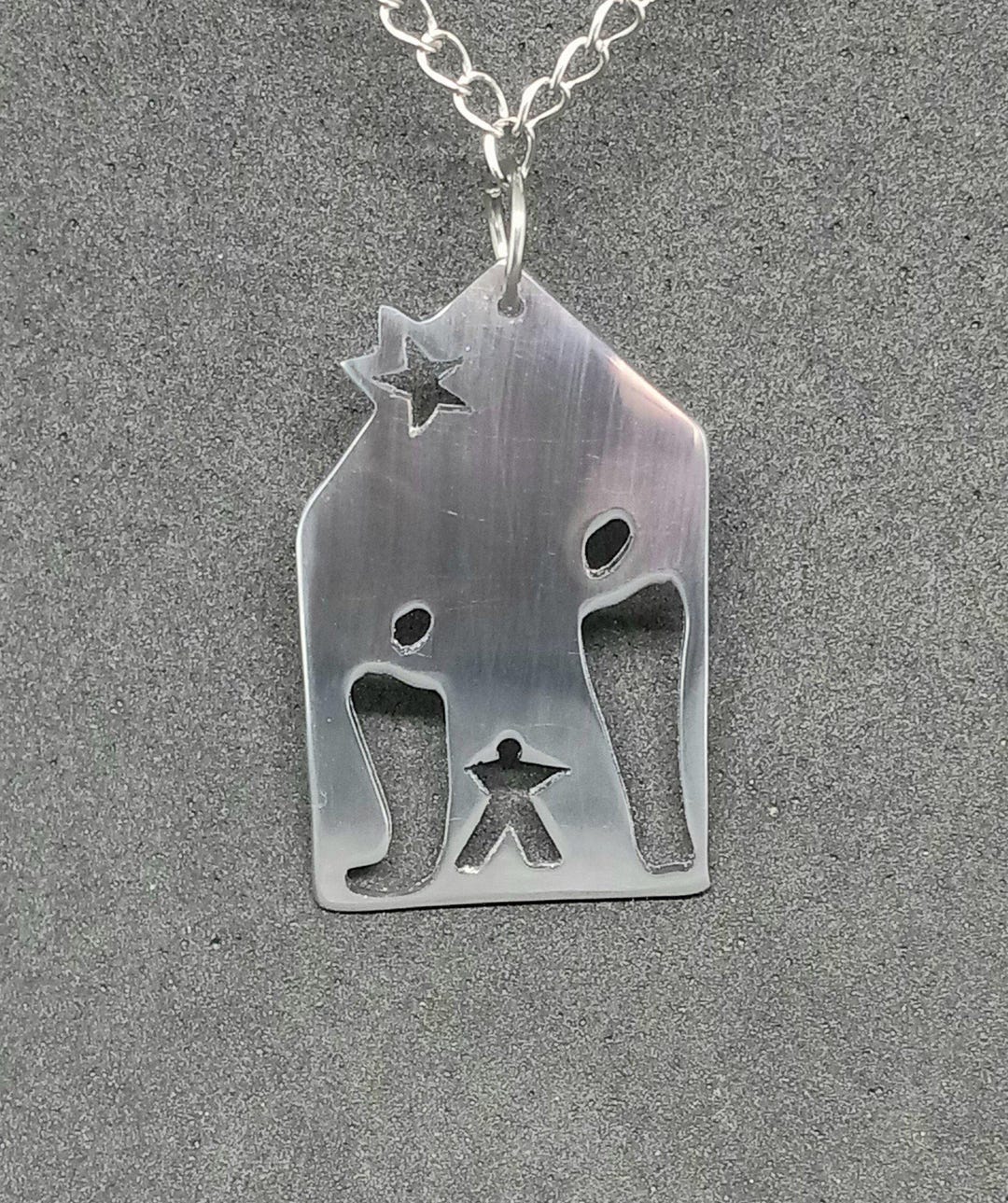 Nativity Recycled Aluminum Pendant Necklace - Etsy