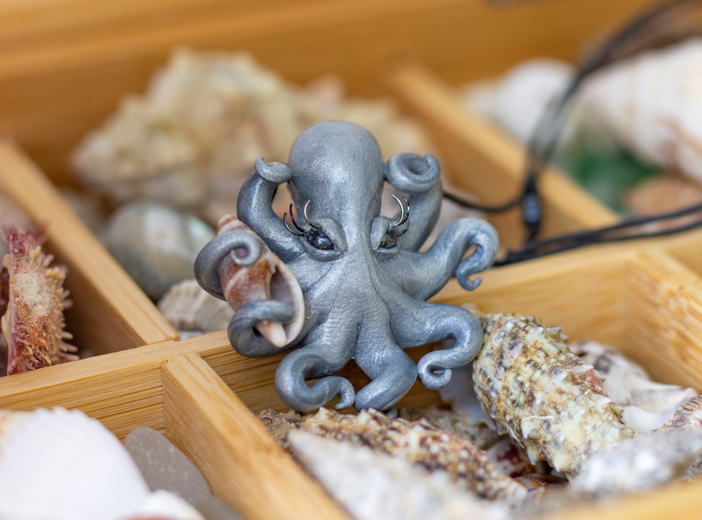 Polymer Clay Octopus Tentacle Ring