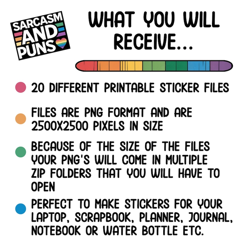 Sarcastic Humor Sticker Bundle - Instant Digital Download 20 PNG ...