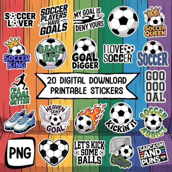 Soccer Stickers - Etsy