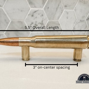 50 Caliber Bullet Cabinet Pull, Drawer Handle, Man Cave Accessory ...