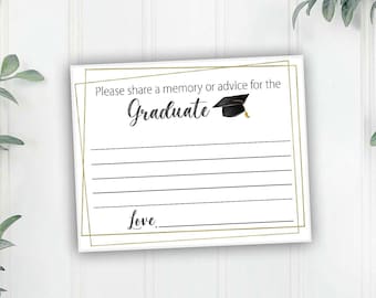 Instant Download Printable Graduation Advice Cards Party - Etsy