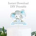 Blue Elephant Cake Topper, Blue Elephant Baby Shower, Boy Elephant Baby ...