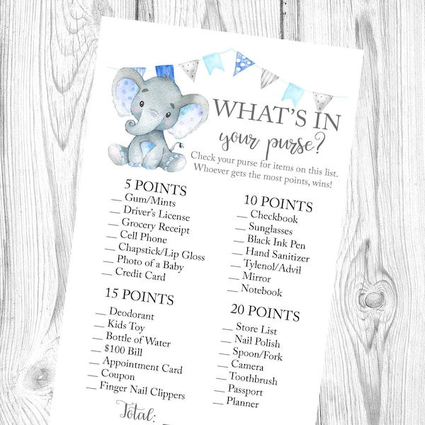 Blue Elephant Baby Shower - Etsy