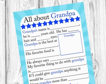 Grandpa Father's Day All About My Grandpa Father's - Etsy