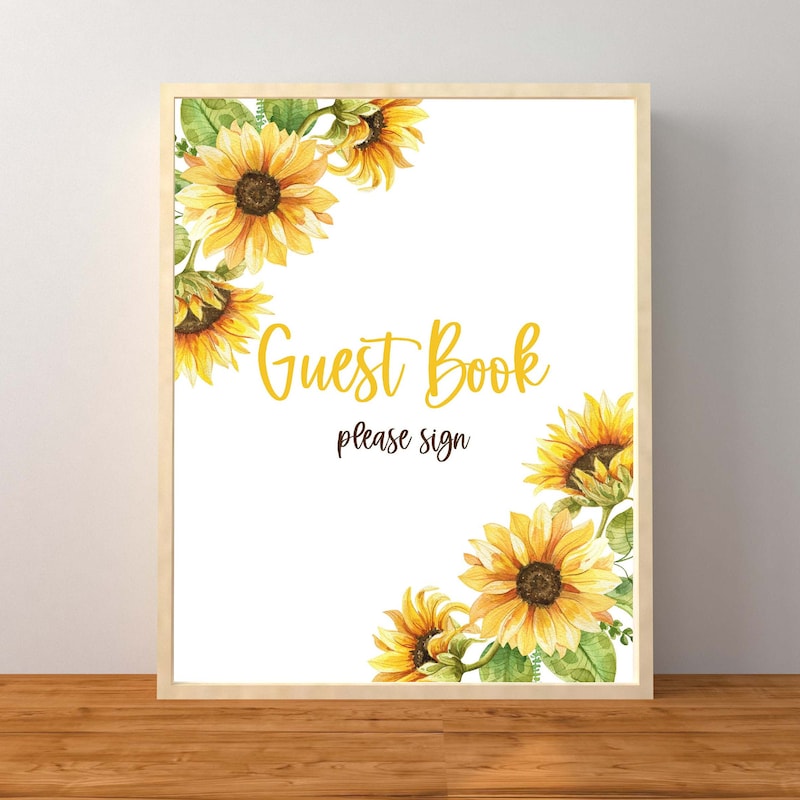 Sunflower Guest Book - Etsy