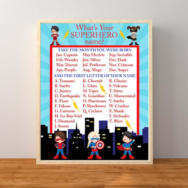 Superhero Name Tag - Etsy