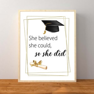 Graduation Inspirational Quote Sign, Graduation Party Decorations ...