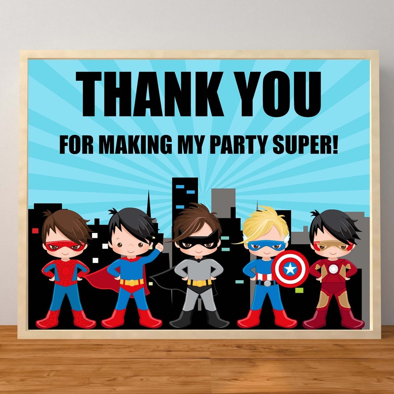 Superhero Party Sign - Etsy