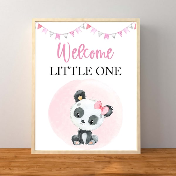 Pink Panda Welcome Sign - Etsy