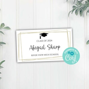 Graduation Name Enclosure Card Insert, Corjl Editable Graduation ...