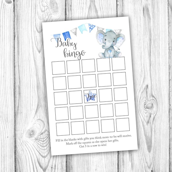 Blue Elephant Baby Shower - Etsy