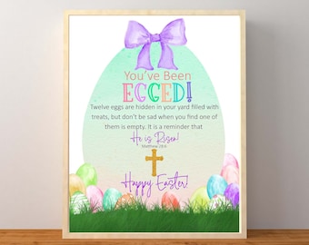 You've Been Egged Door Hangers, Easter Egg Hunt Sign Kit, Easter ...