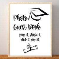 Graduation Photo Guest Book Sign, Photo Booth Guestbook Sign ...