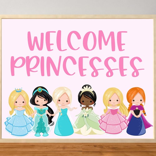 Princess Welcome Sign Editable Princess Birthday Party - Etsy