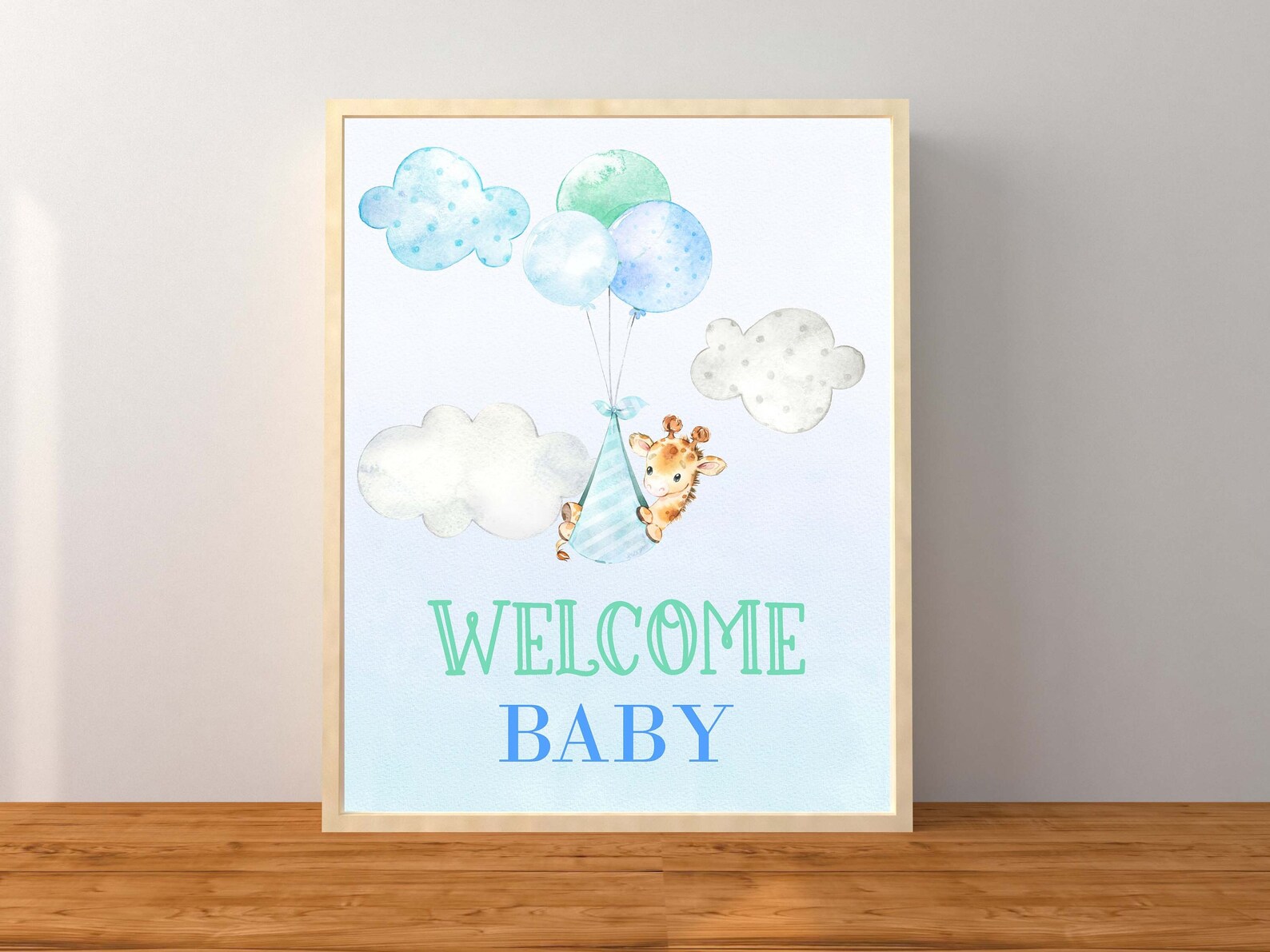 Welcome Baby Sign Giraffe Welcome Baby Sign Boy Giraffe Baby - Etsy