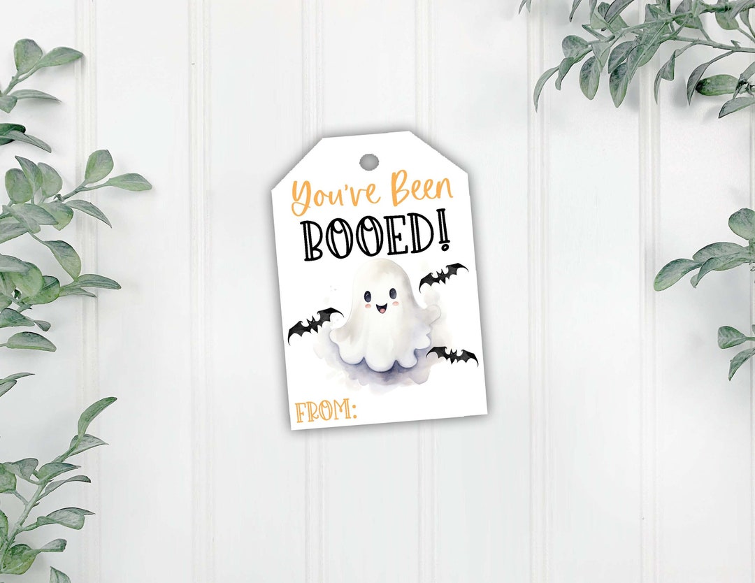 Halloween Booed Treat Tags, Ghost and Bat Halloween Treat Tags ...