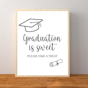 Graduation is Sweet Please Take a Treat Tabletop Sign, Graduation ...