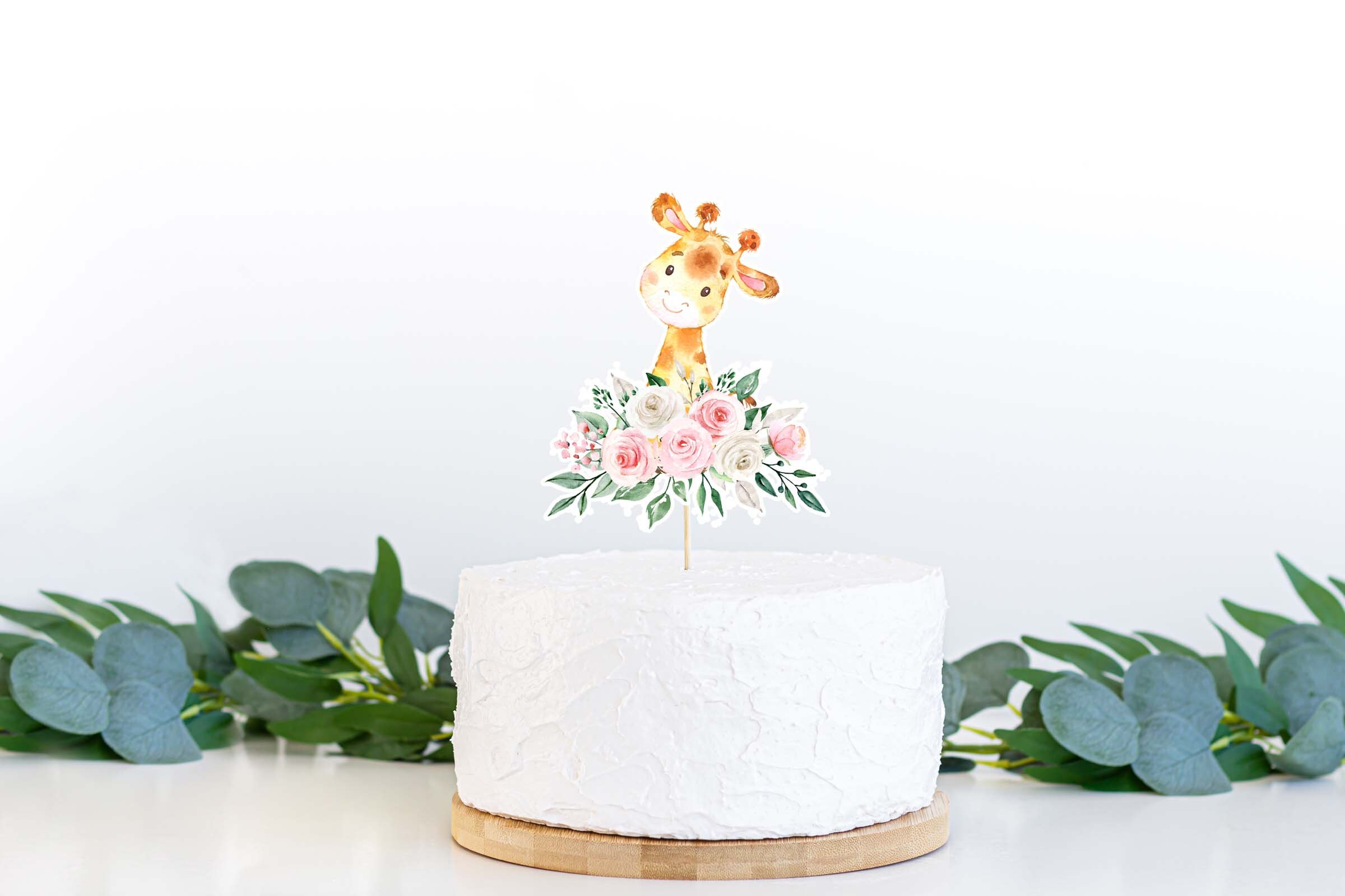 Pink Giraffe Baby Shower Cake