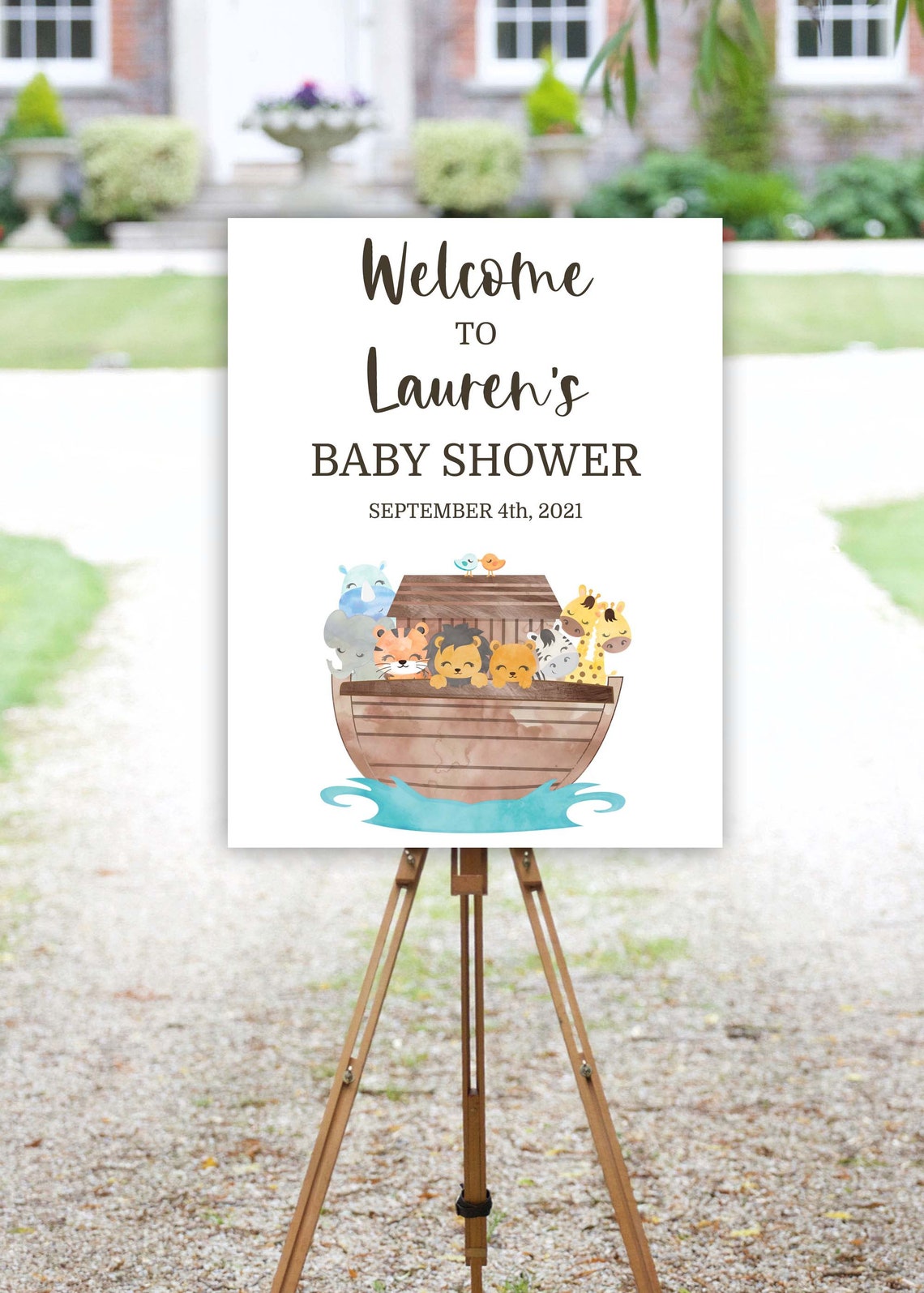 Noah's Ark Baby Shower Sign, Noah's Ark Welcome Sign, Gender Neutral ...