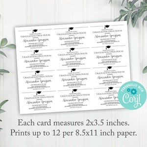 Graduation Open House Card Invitation Insert, Editable Graduation Party ...