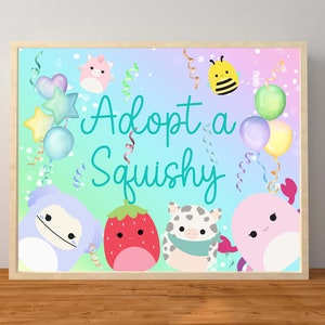 Squish Certificate of Adoption and Sign, Squishy Birthday Party, Adopt ...
