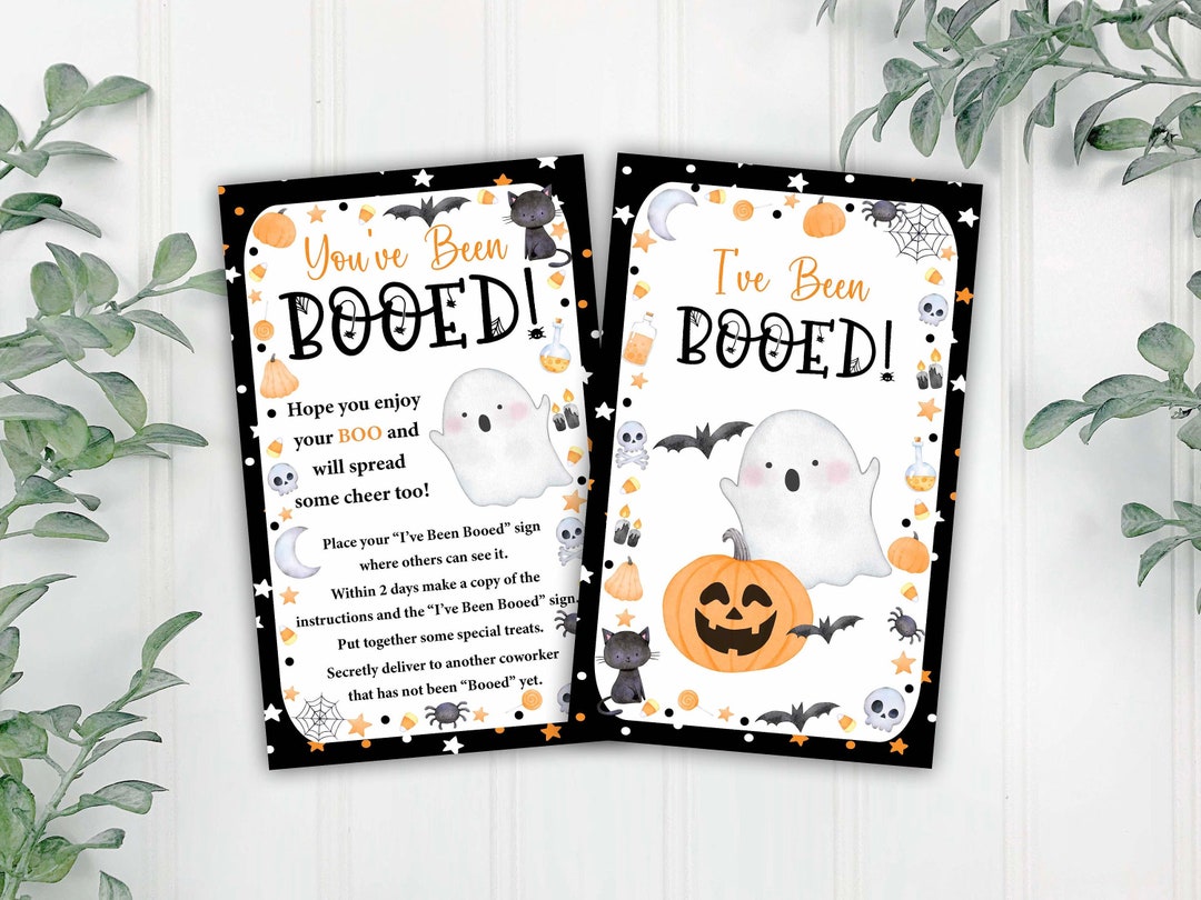 Halloween I've Been Booed Coworker Game, You've Been Boo'd, Booed Sign ...