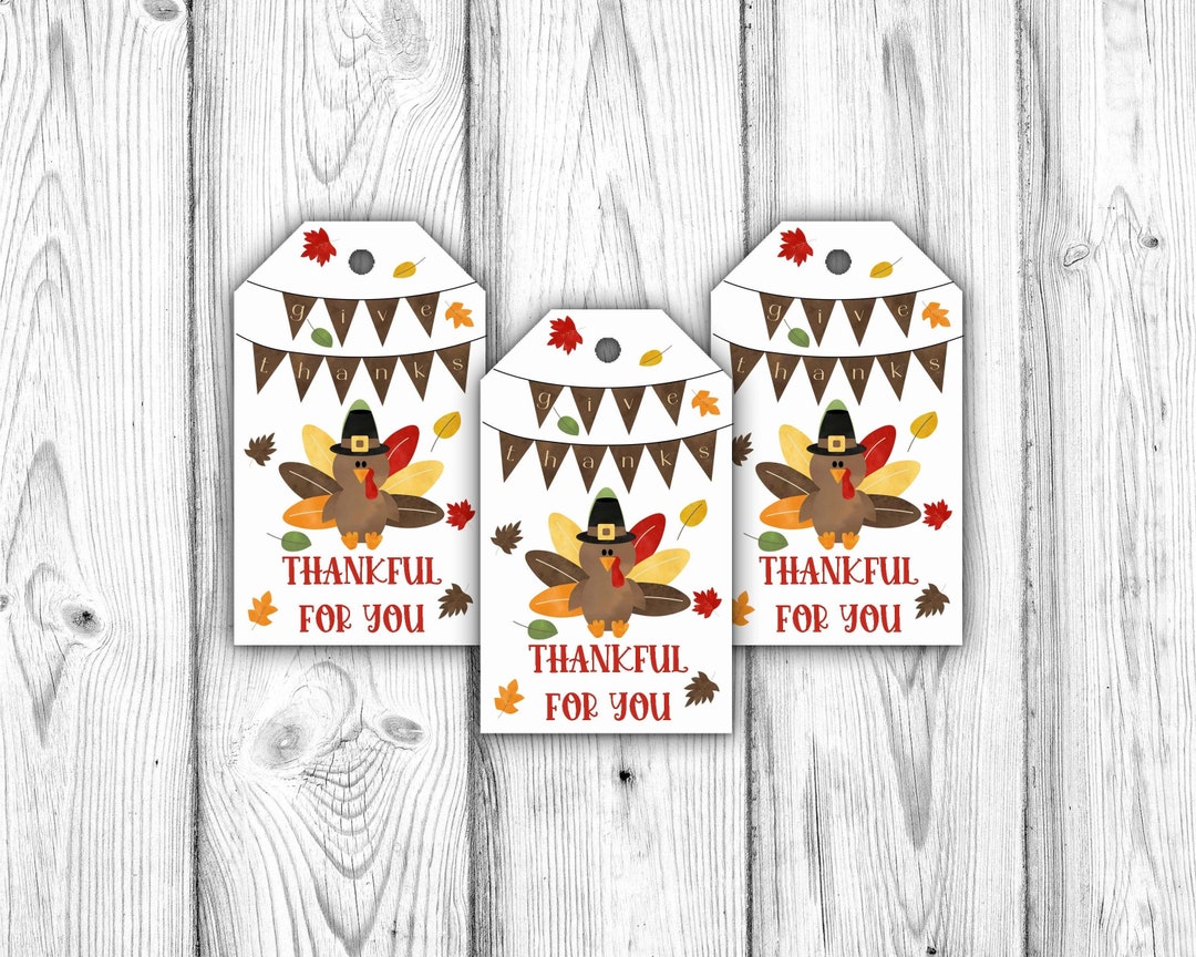 Thanksgiving Tags, Printable Thanksgiving Treat Tags, Fall Favor Tags ...