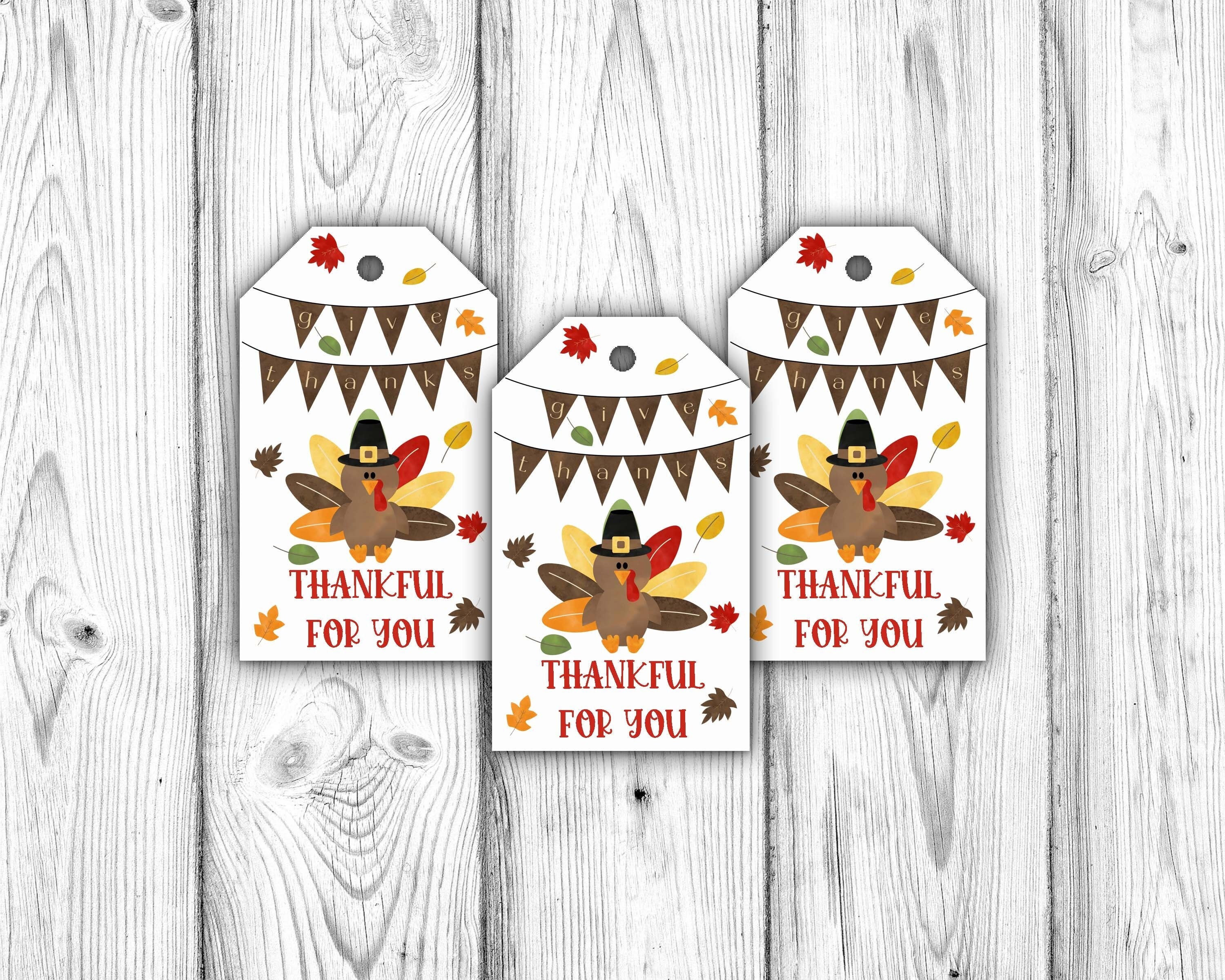 Thanksgiving Tags, Printable Thanksgiving Treat Tags, Fall Favor Tags ...