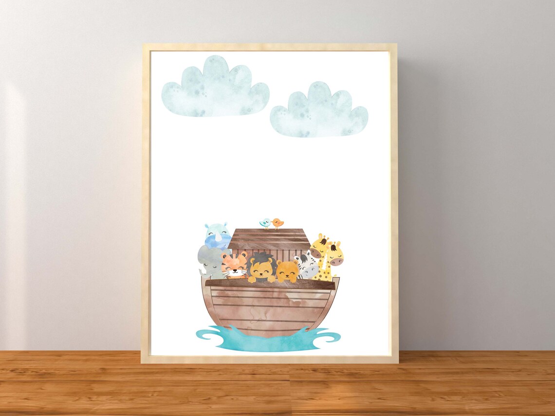 Noah's Ark Guest Book Sign, Noahs Ark Thumbprint Guest Book, Noahs Ark ...