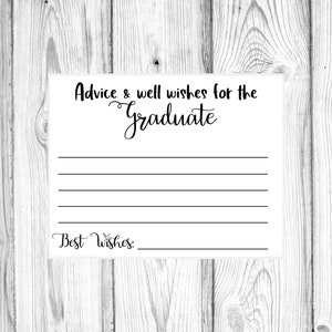 Advice and Well Wishes for the Graduate, Graduation Party Decorations ...