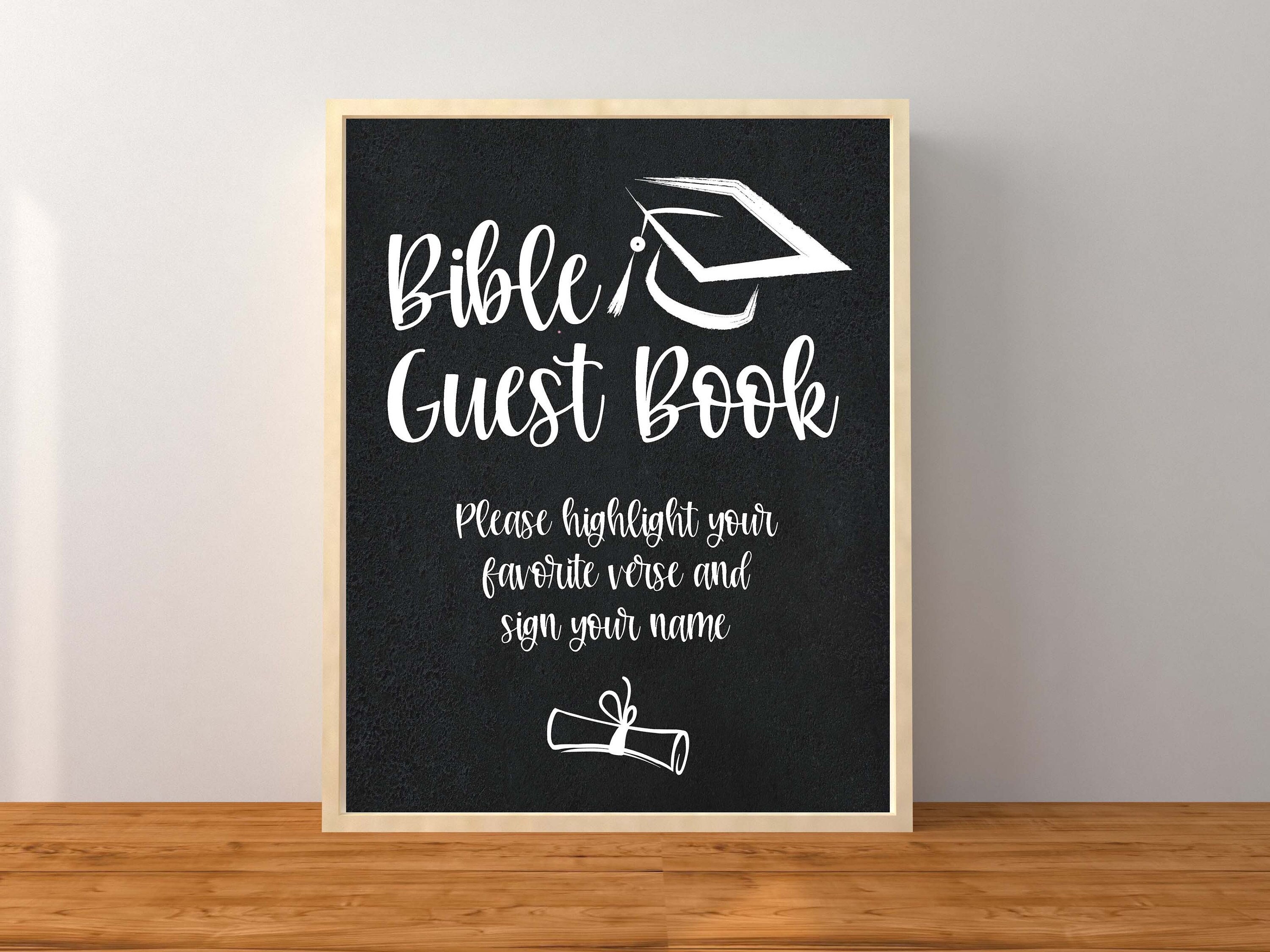 Graduation Bible Guest Book Sign, Graduation Decorations, Graduation ...