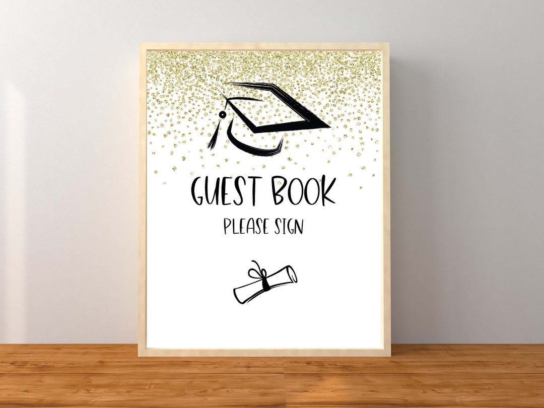 Graduation Guest Book Sign, Graduation Party Sign, Graduation Guest ...