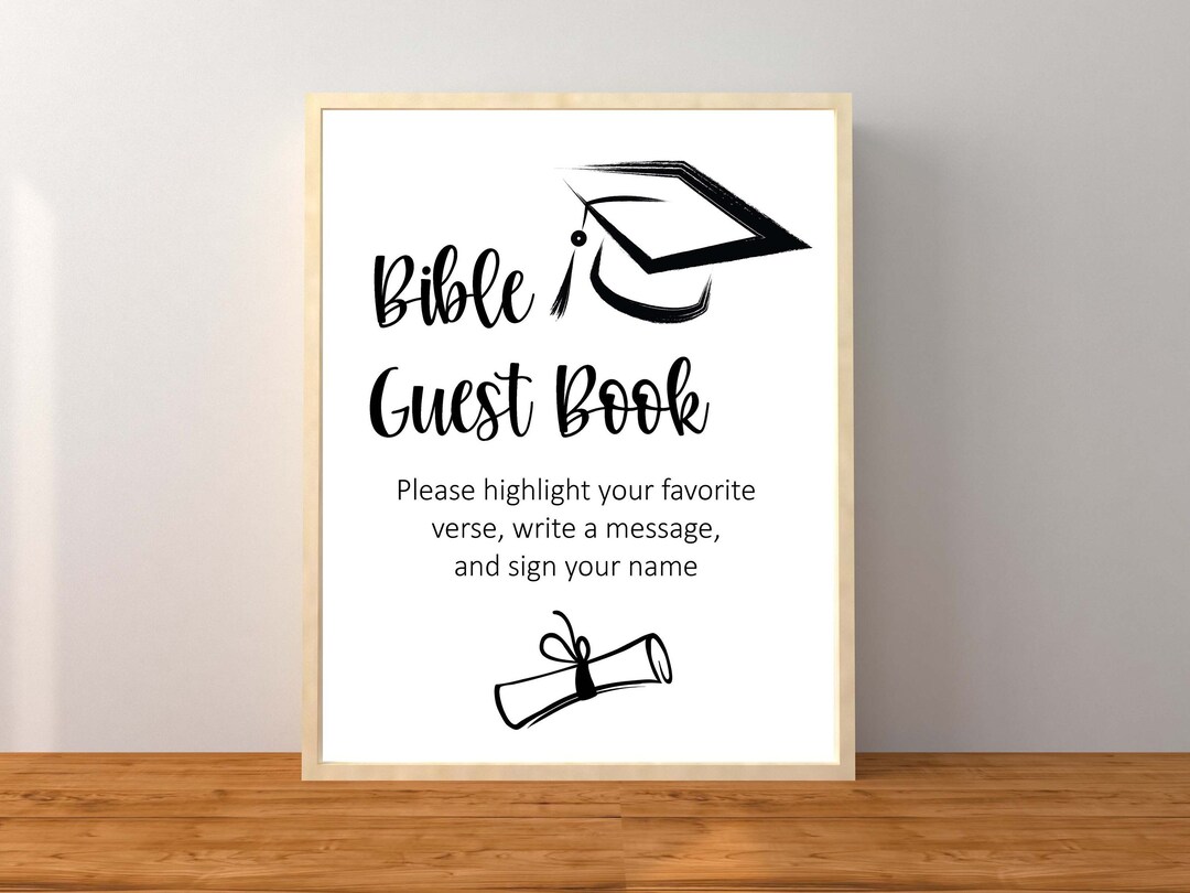 Graduation Bible Guest Book Sign, Graduation Decorations, Graduation ...
