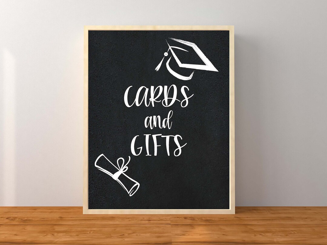 Graduation Cards and Gifts Sign, Graduation Party Sign, Graduation Gift ...