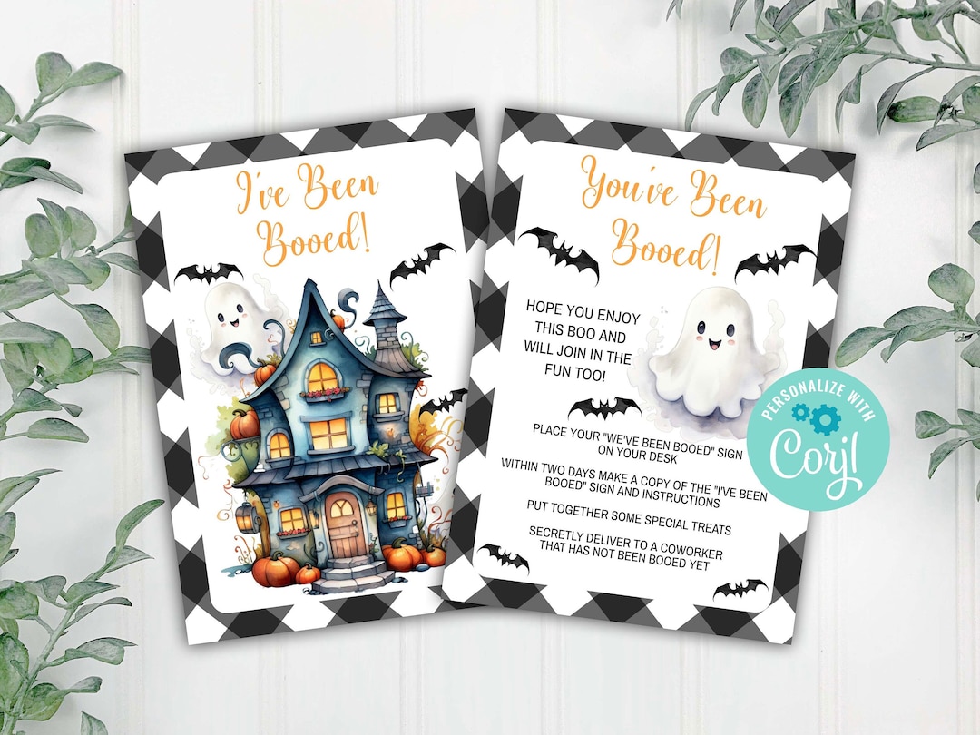 Editable Halloween Coworker You've Been Booed Sign and Instructions, I ...