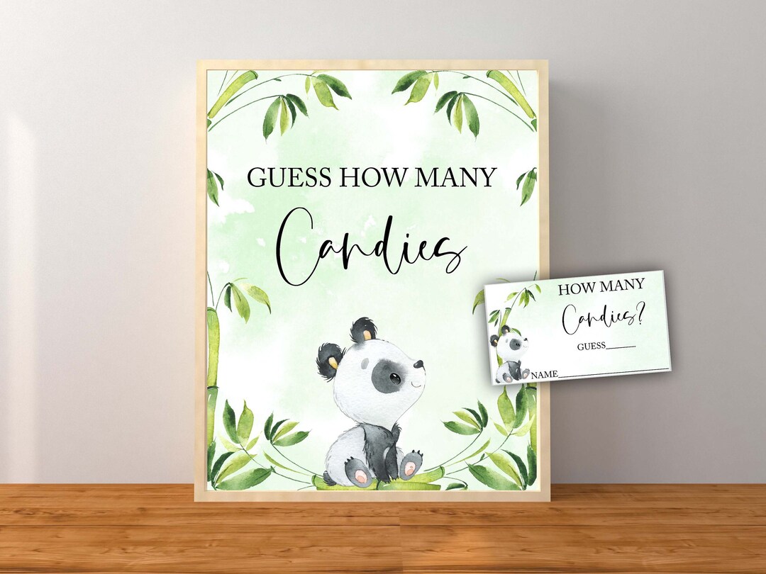 Panda Bear Guess How Many Candies Game, Gender Neutral Panda Baby ...